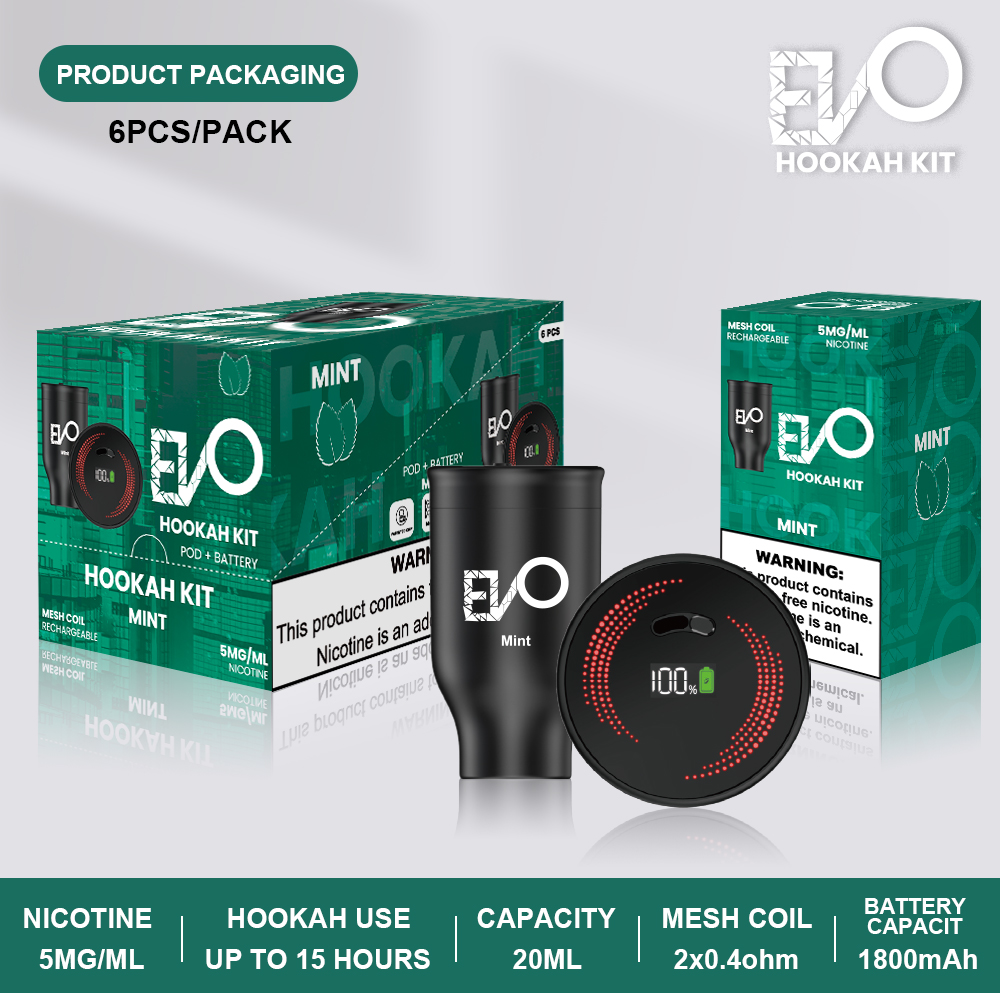 EVO Hookah Disposable Kit, evo hookah replacement pod